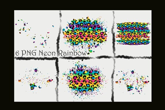 Rainbow Leopard Print Digital Papers Bundle Leopard Print - Etsy