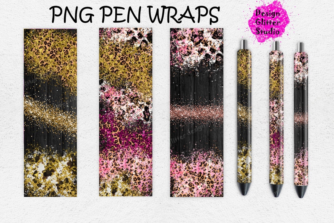 Pen Wraps Template,animal Print Pen Wrap Design,glitter Pen Wraps ...