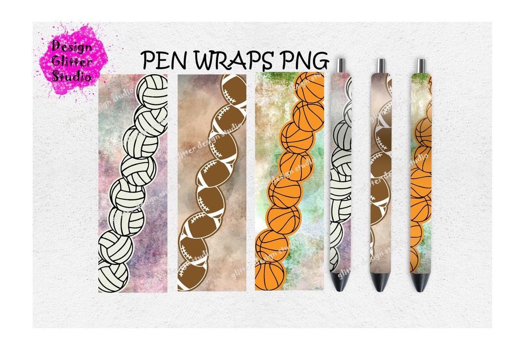 Basketball Pen Wraps Patterns Design,football Pens Decal,volleyball Pen ...