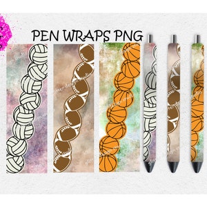 Basketball Pen Wraps Patterns Design,football Pens Decal,volleyball Pen ...