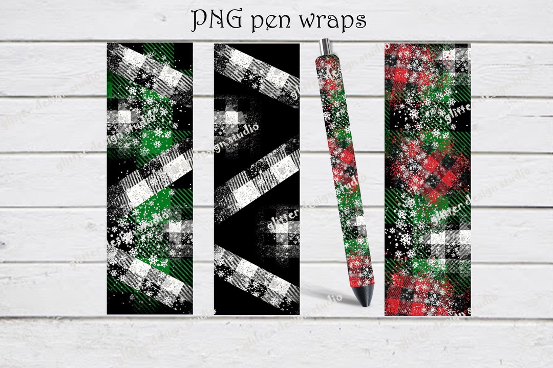 Pen Wraps Template, Plaid Pen Wrap Design, Pen Wraps Bundle, Buffalo ...