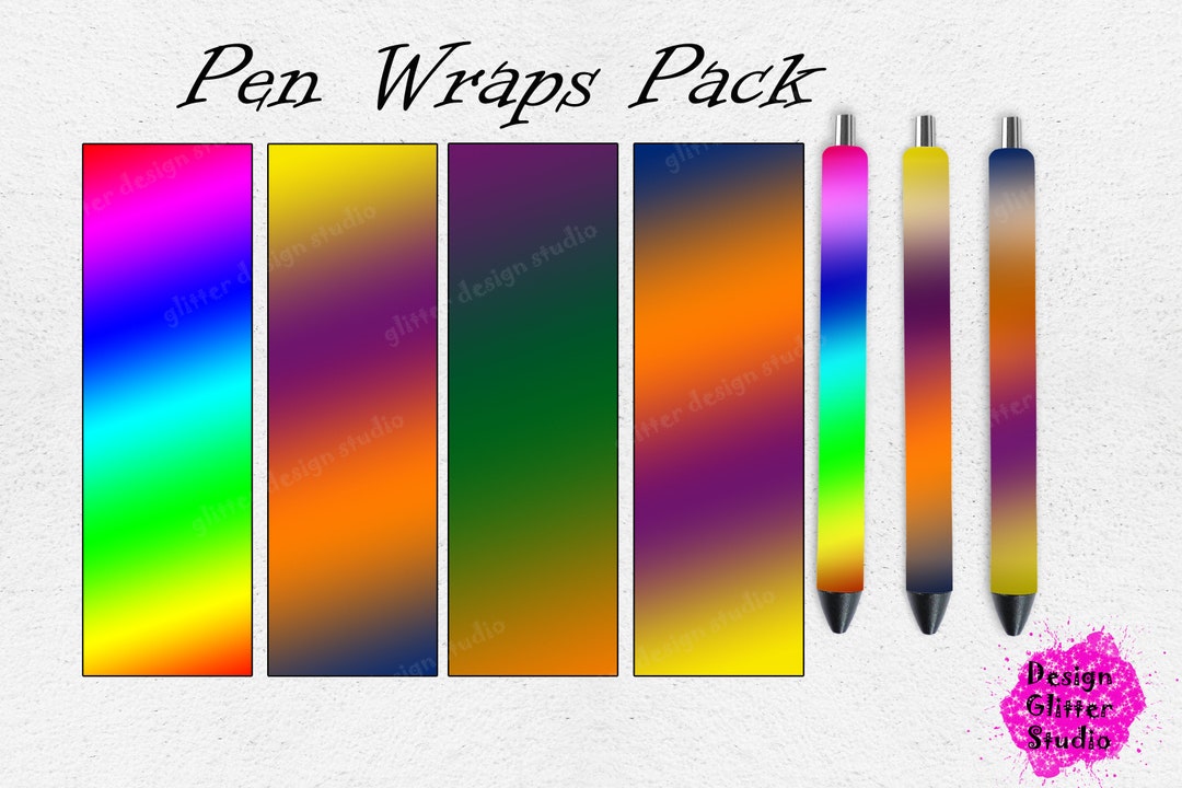 Pen Wraps Template,gradient Pen Wrap Design,glitter Pen Wrap,waterslide ...