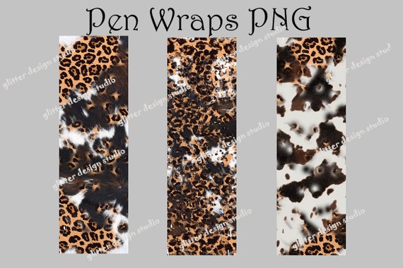 Pen Wraps Leopard Cowhidepen Wrap Designleopard Pen Wraps | Etsy
