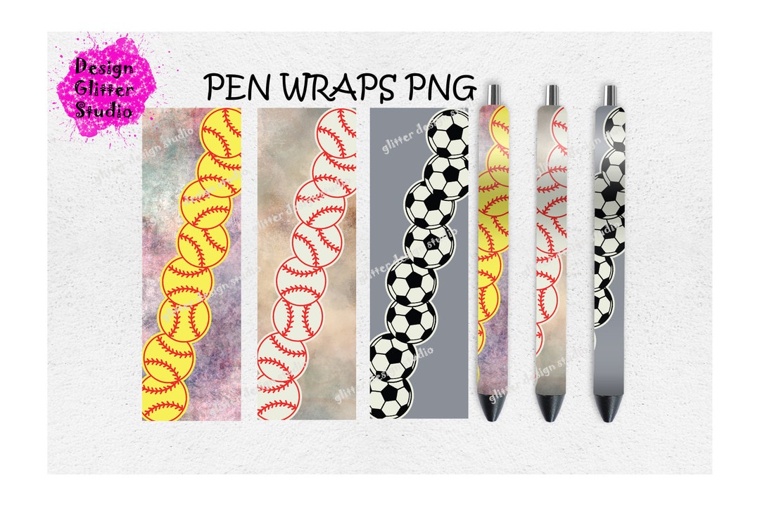 Soccer Pen Wraps Patterns Design,baseball Pens Decal, Softball Pen Wrap ...