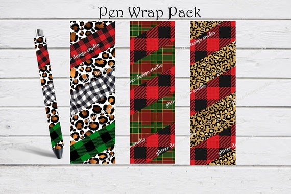 Pen Wraps Template Plaid Pen Wrap Design Pen Wraps Bundle - Etsy