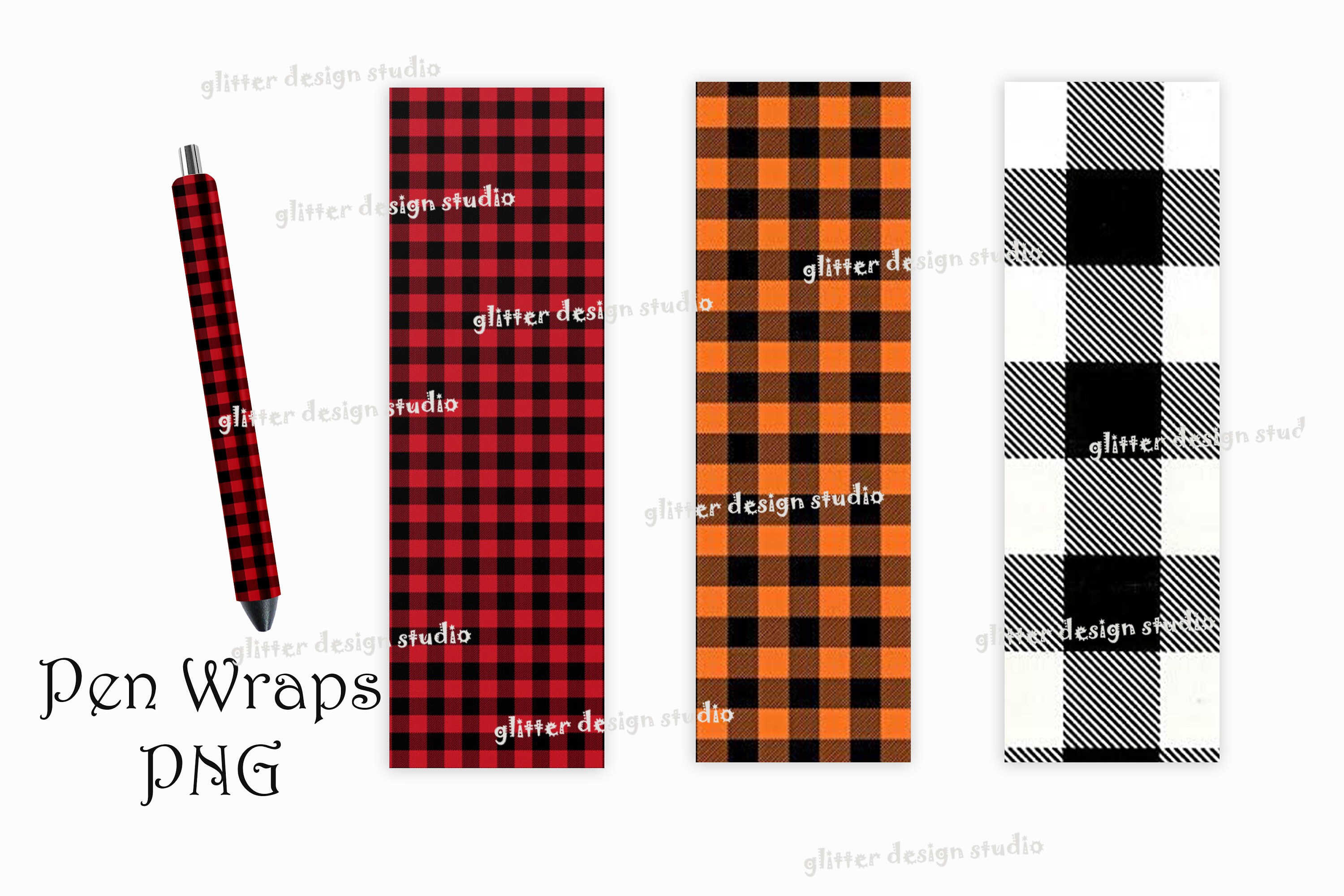 Pen Wraps Template Plaid Pen Wrap Design Pen Wraps Bundle | Etsy