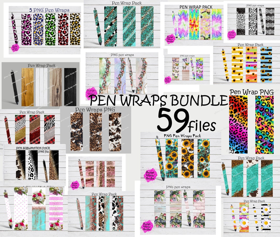 59 Pen Wraps Decals, Pen Wrap Bundle,custom Pens Png,full Wrap Epoxy ...