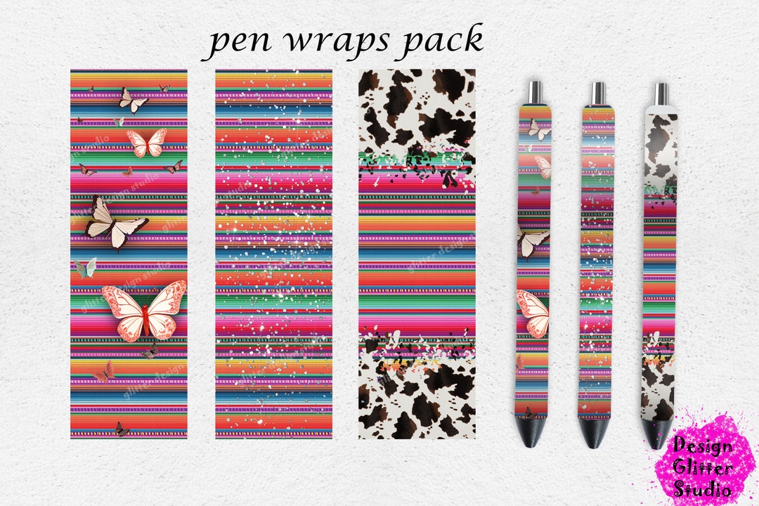 Serape Pen Wrap Set 3 Png,mexican Pen Wrap,glitter Serape Decal Pattern ...