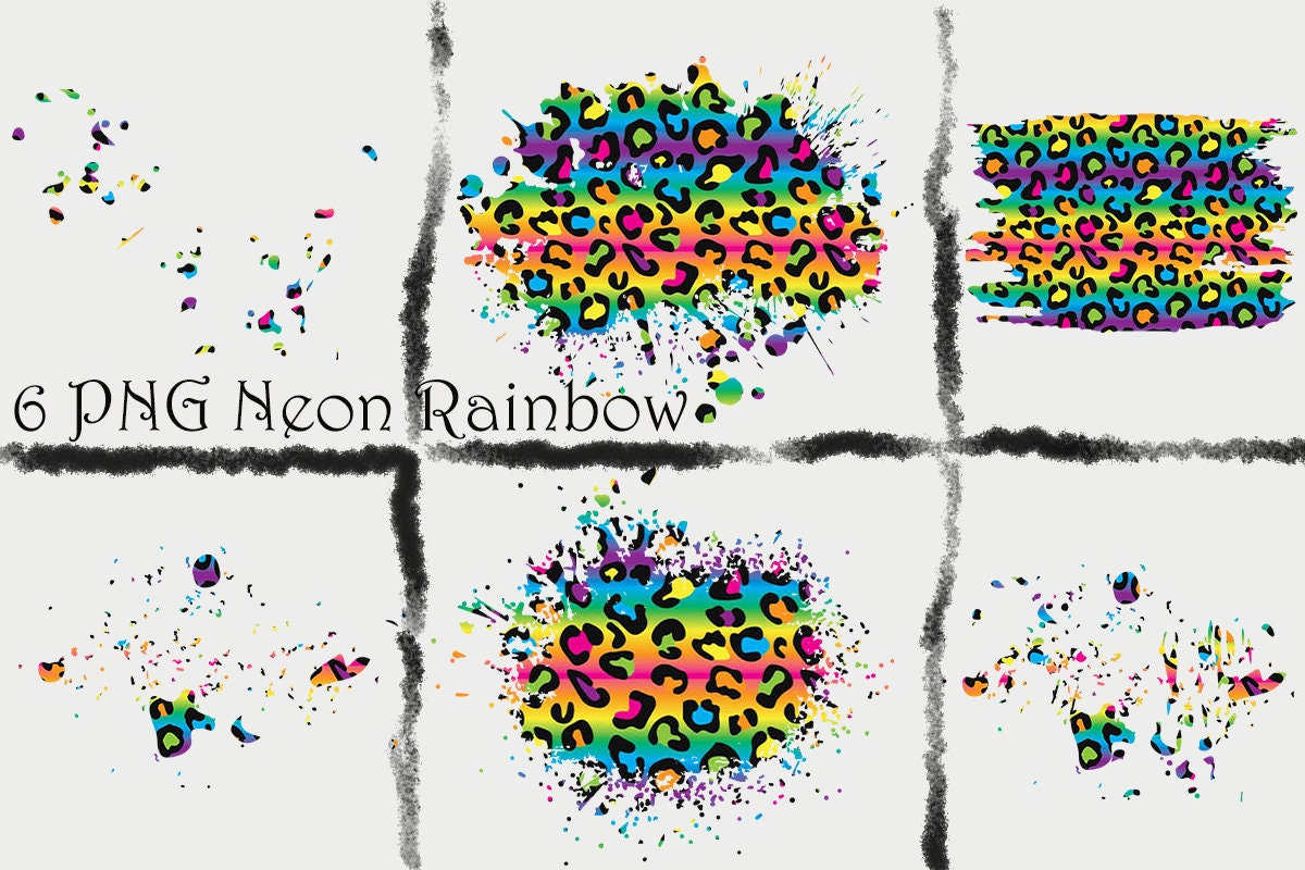 Rainbow Leopard Print Digital Papers Bundle Leopard Print - Etsy