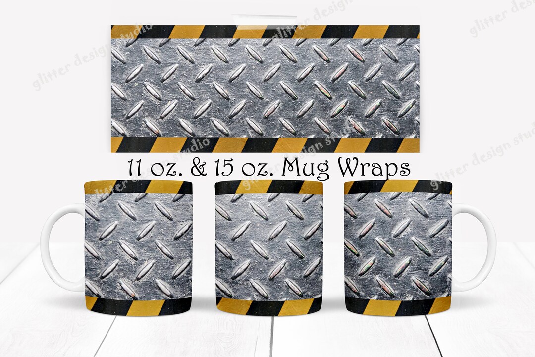 Metal Diamond Plate Mug,wrap Mug Sublimation Design,coffee Mug Template ...