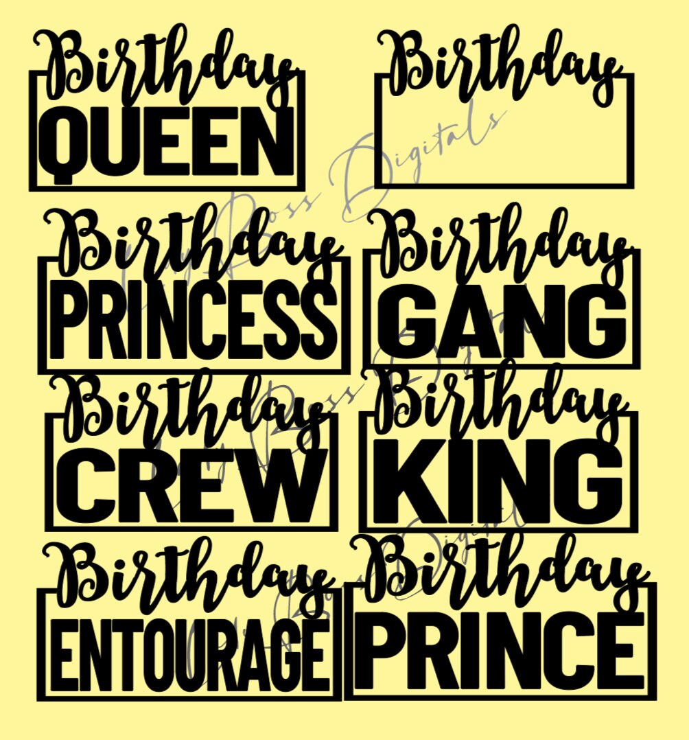 Birthday Gang Crew King Queen Prince Princess Entourage SVG Png ...