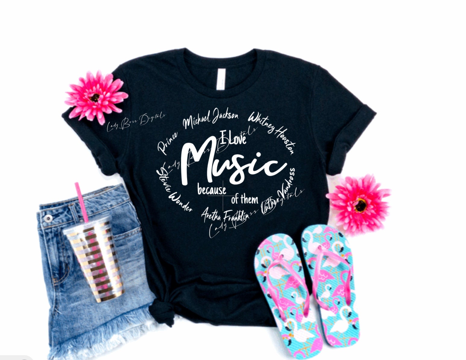 I Love Music Because of Them Aretha Whitney MJ Prince Luther Stevie Svg ...