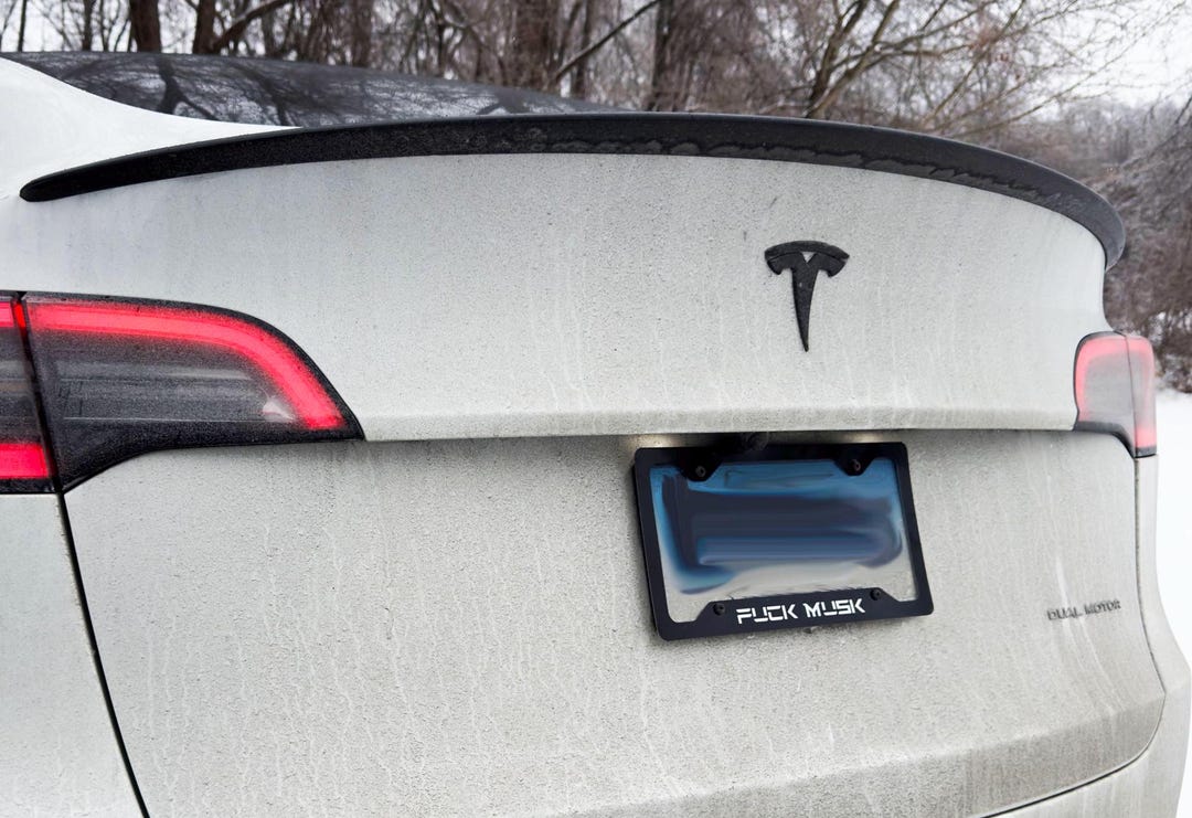 Anti-musk Tesla License Plate Frame - Etsy