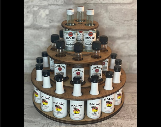 3 Tier Shot Cake, 21st Birthday Gift, Mini Liquor Bottle Stand, Funny ...