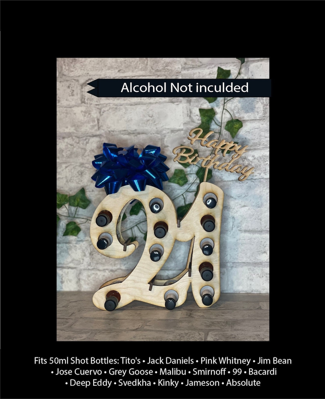 21st Birthday Shot Stand With Cake Topper, 21st Birthday Gift, Mini ...