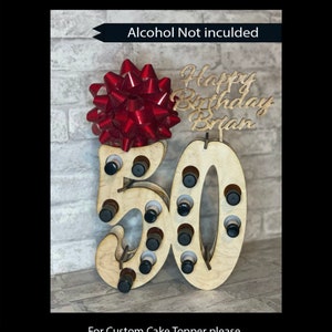 50th Birthday Shot Stand, 50th Birthday Gift, Mini Liquor Bottle Stand ...