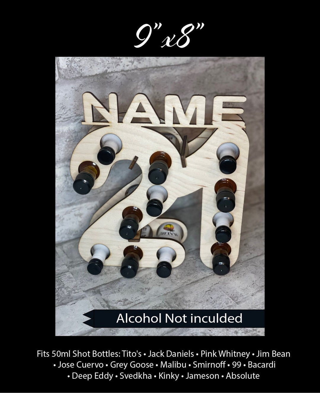 Happy 21st Birthday Shot Stand With Name, 21st Birthday Gift, Mini ...