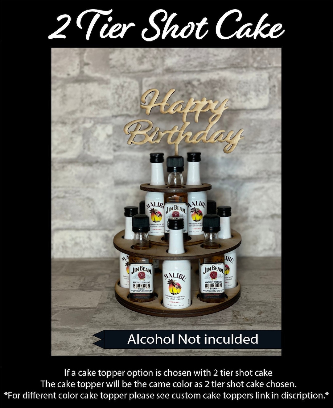 2 Tier Shot Cake 21st Birthday Gift Mini Liquor Bottle - Etsy