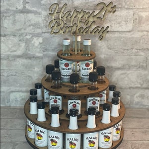 3 Tier Shot Cake 21st Birthday Gift Mini Liquor Bottle - Etsy
