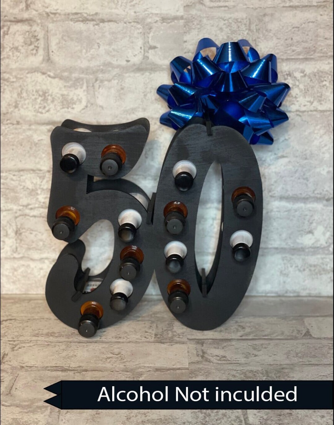 50th Birthday Shot Stand, 50th Birthday Gift, Mini Liquor Bottle Stand ...