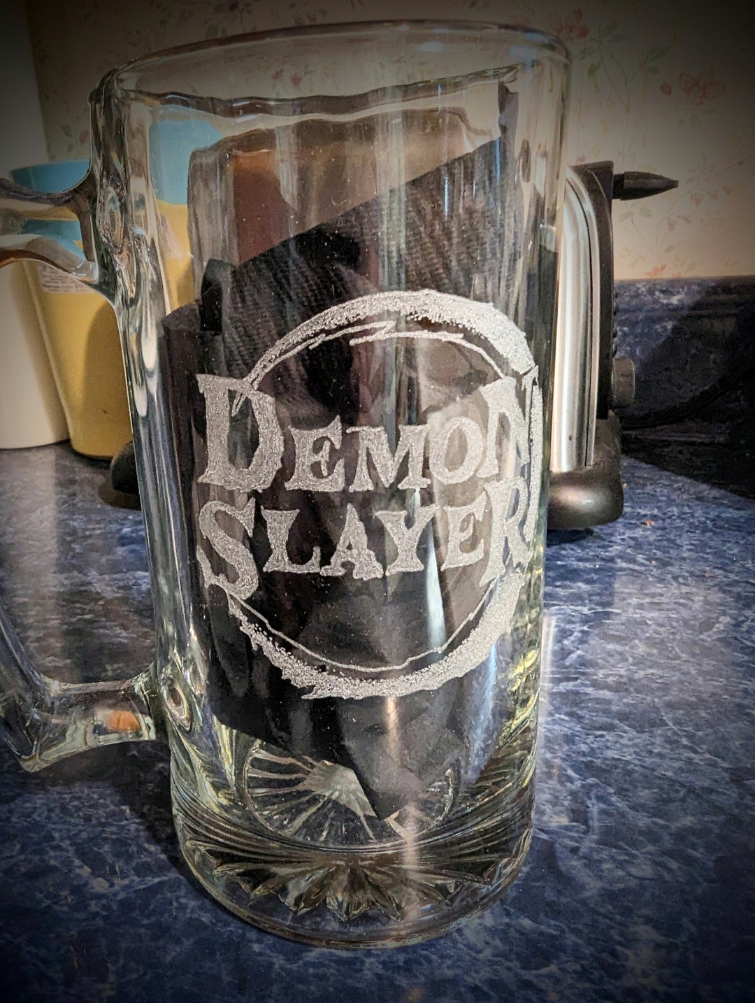 Demon Slayer Hand Etched Stein - Etsy