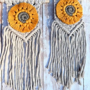 Sunflower Wall Art, Boho Home Decor, Sunflower Wall Decor, Macrame Wall ...