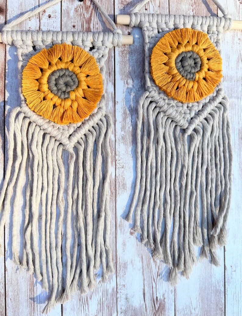 Sunflower Wall Art, Boho Home Decor, Sunflower Wall Decor, Macrame Wall ...