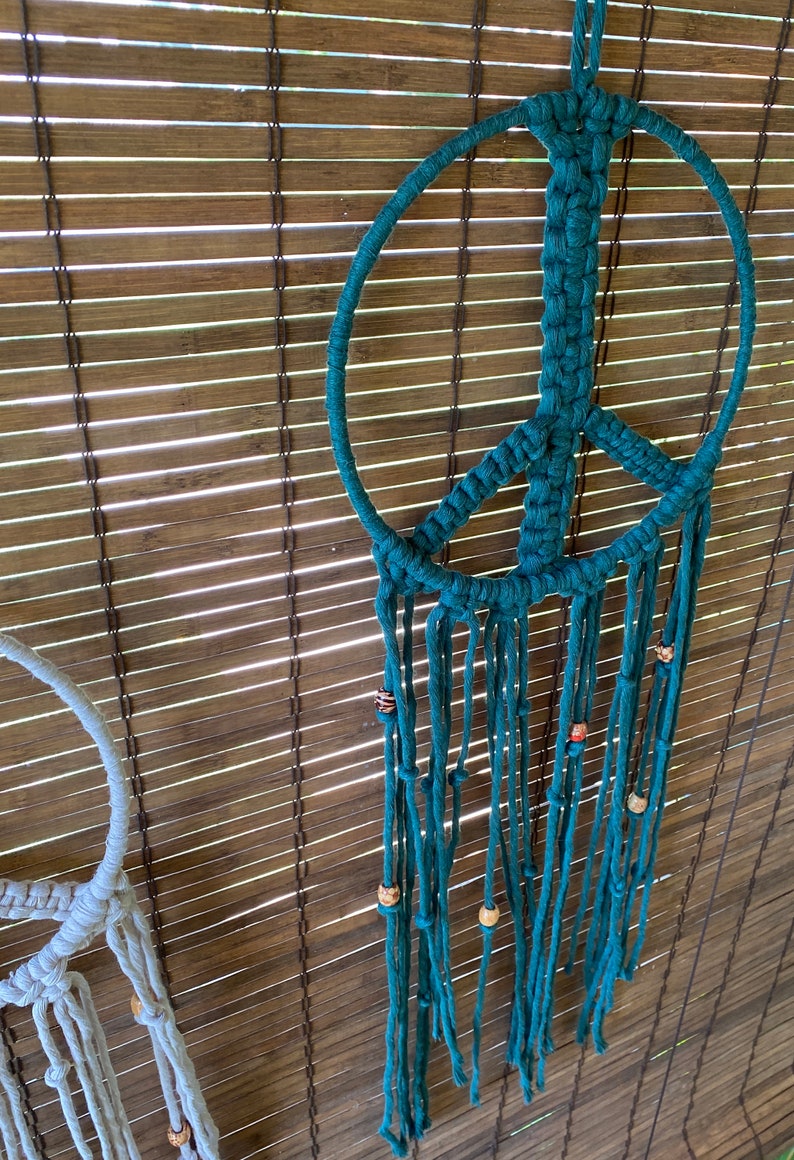 Macrame Peace Sign Hippie Decor Boho Home Decor Peace Sign - Etsy