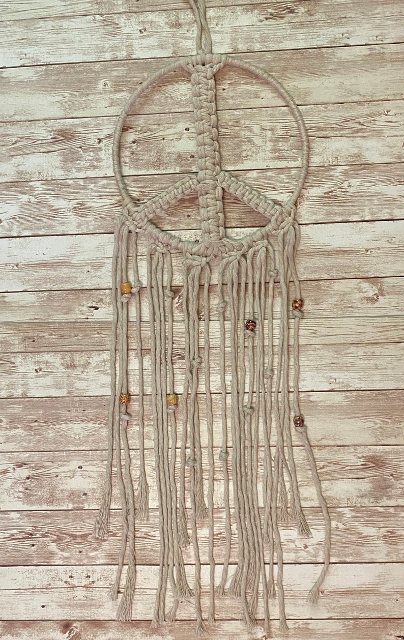 Macrame Peace Sign Hippie Decor Boho Home Decor Peace Sign - Etsy