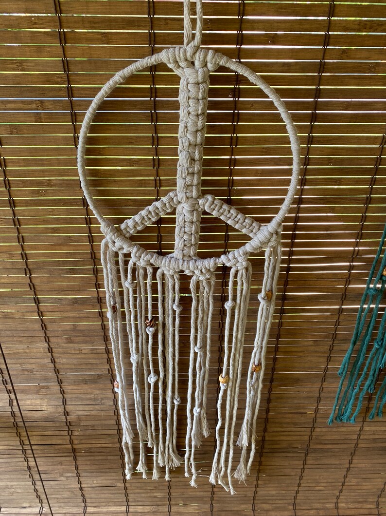 Macrame Peace Sign Hippie Decor Boho Home Decor Peace Sign - Etsy