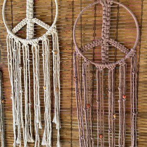 Macrame Peace Sign, Hippie Decor, Boho Home Decor, Peace Sign Decor ...