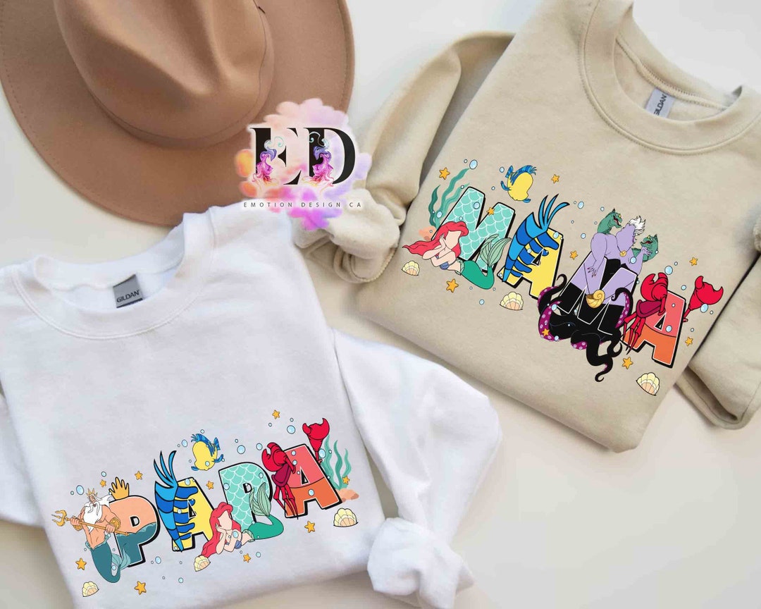 Custom Name the Little Mermaid Matching Shirt, Personalized Disney Mom ...