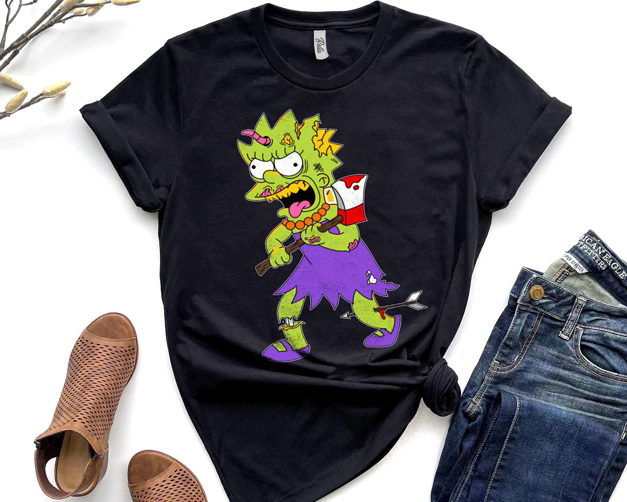 The Simpsons Treehouse Of Horror Lisa Zombie Head Tshirt