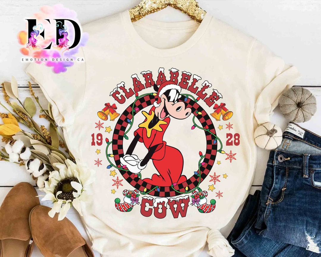 Disney Santa Clarabelle Cow 1928 Christmas Light T-shirt, Mickey's Very ...