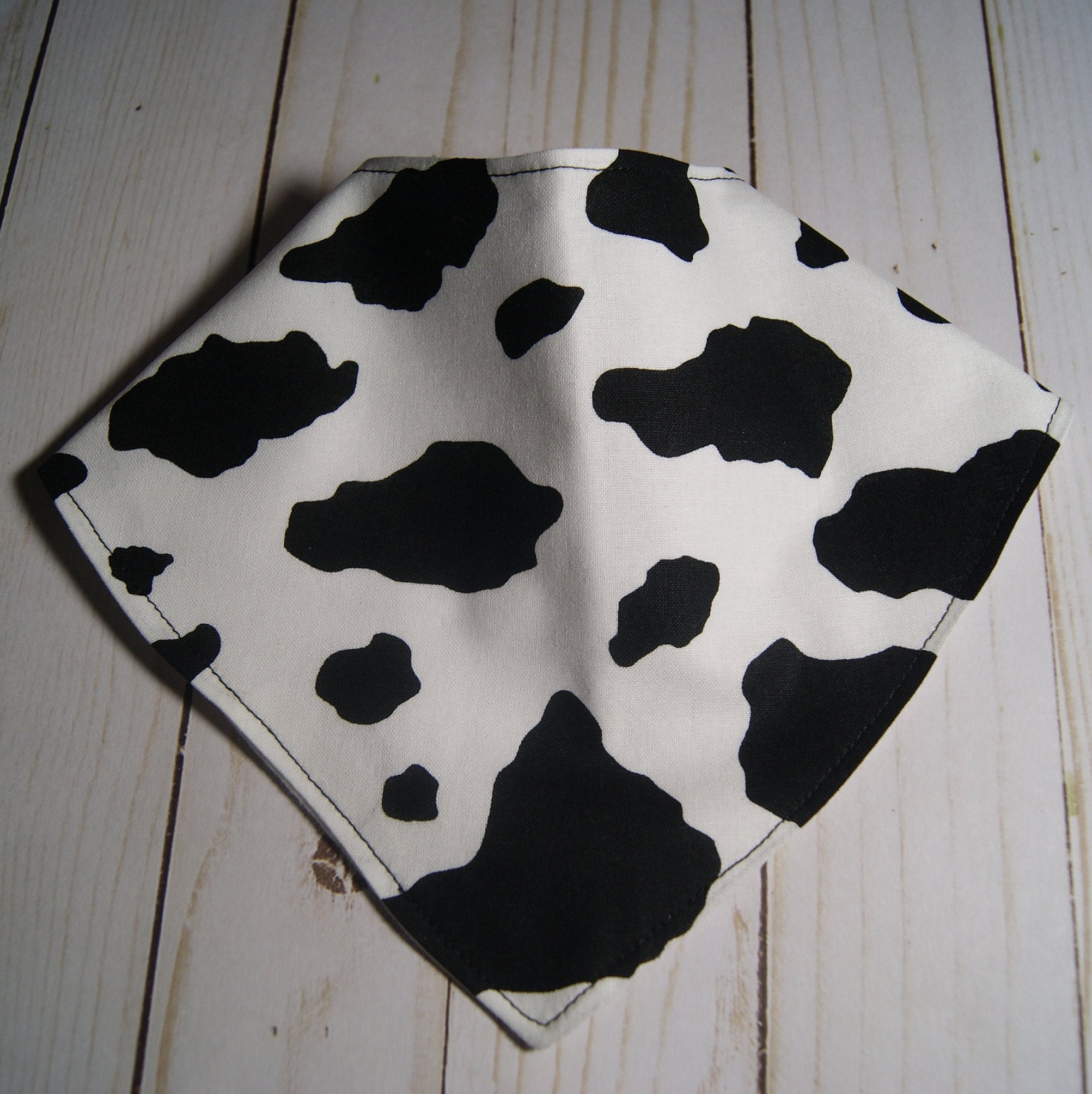 Cow Print Bandana Bib/cow Bib/black and White Bib/ Bandana - Etsy
