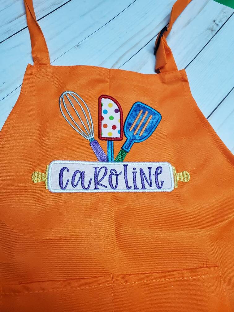 Personalized Kids Aprons/embroidered Kids Aprons/chef Aprons - Etsy