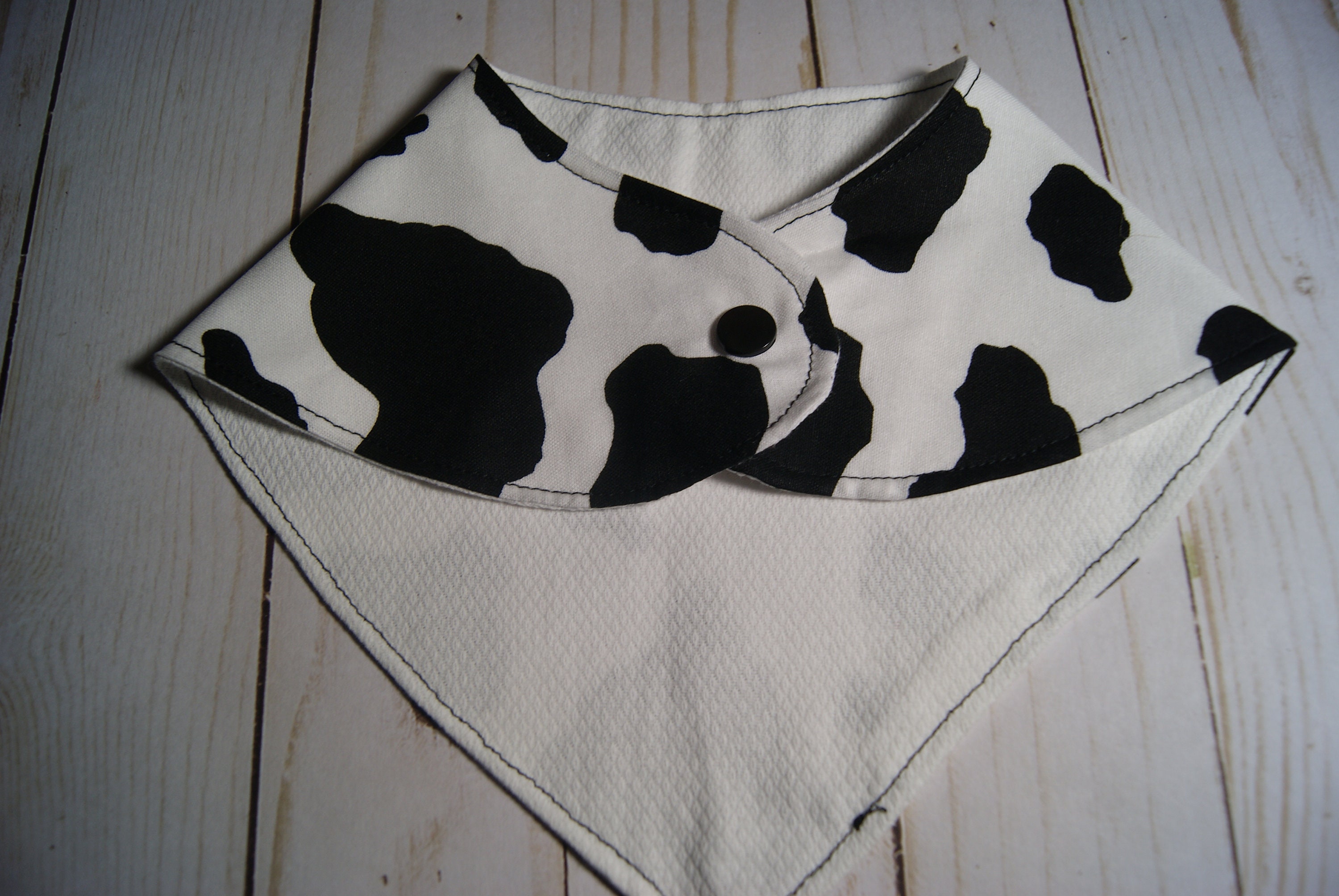 Cow Print Bandana Bib/cow Bib/black and White Bib/ Bandana - Etsy