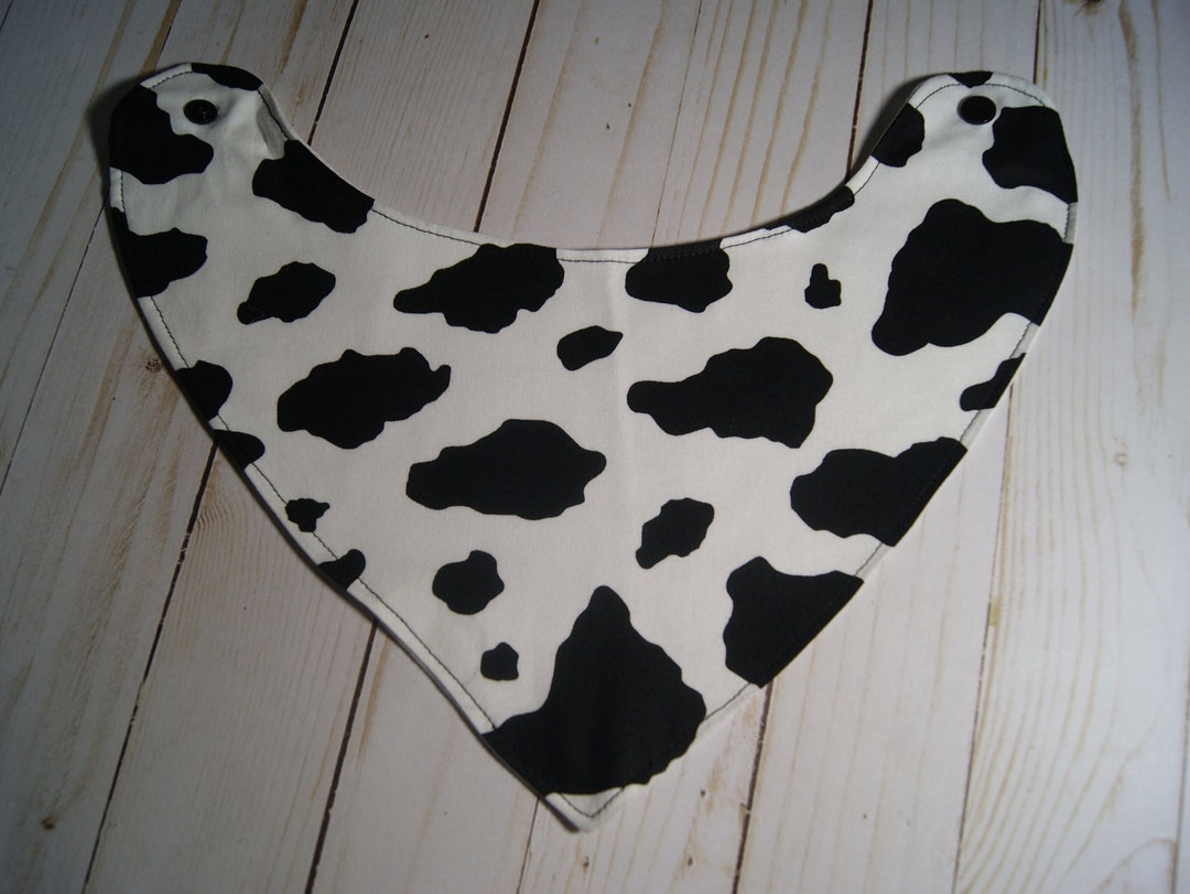 Cow Print Bandana Bib/cow Bib/black and White Bib/ Bandana Bib/baby ...