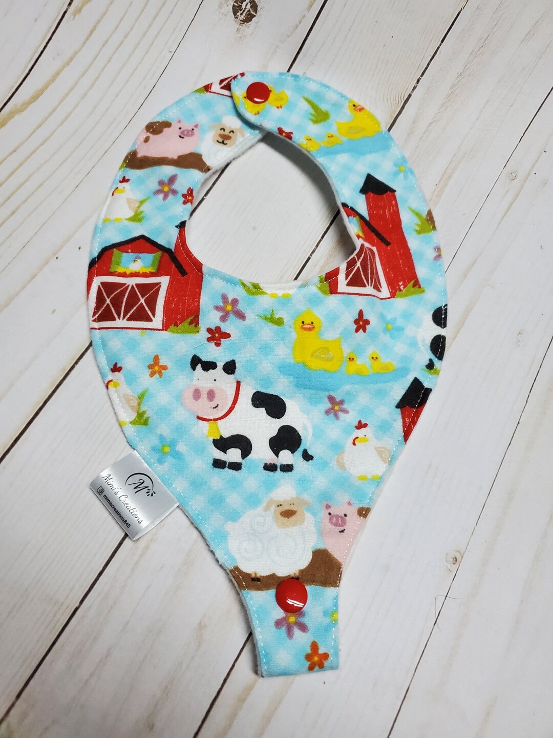 Barnyard Pacifier Bib, Farm Animal Bib, Drool Catcher, Pacifier Holder ...