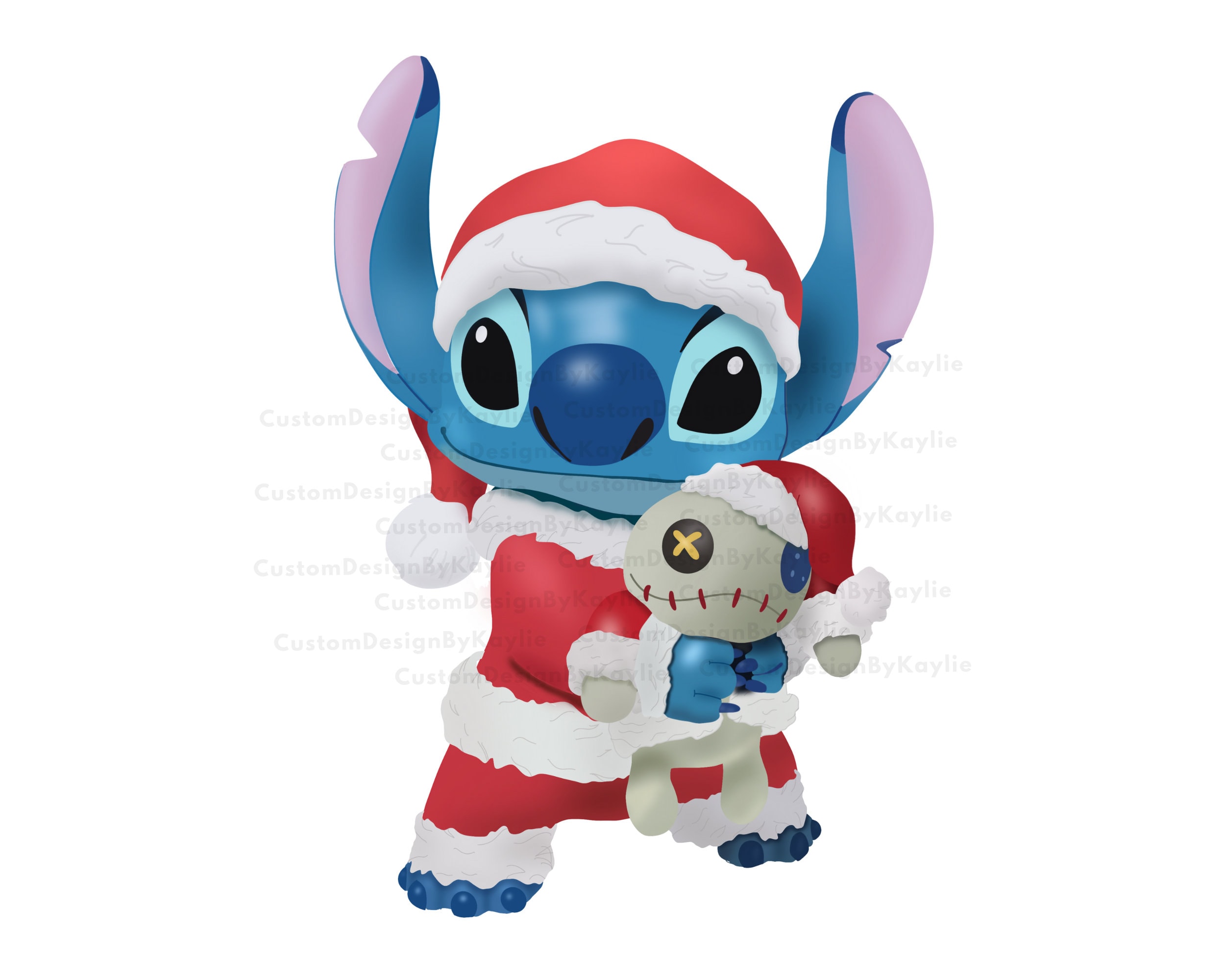 Disney Stitch Santa Sticher, Disney Lilo and Stitch Christmas Sticker ...