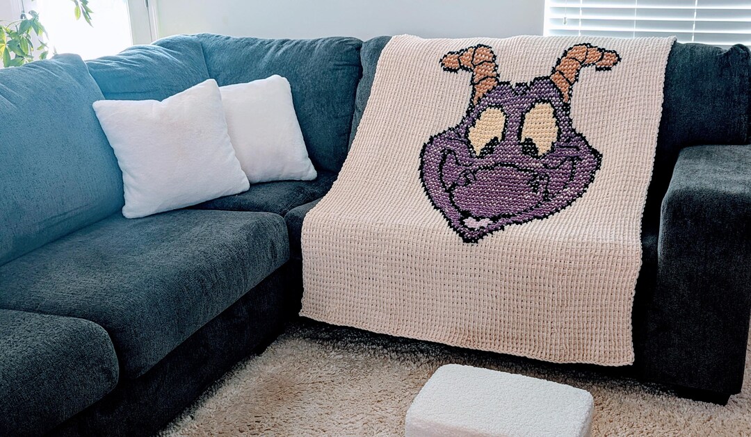 Disney Figment Blanket - Disney Throw Blanket - Hand Crochet Soft and ...