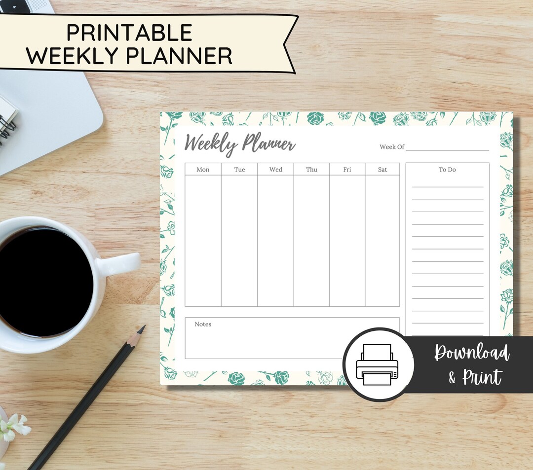 Printable Planner | Weekly Planner Printable | Weekly Calendar ...
