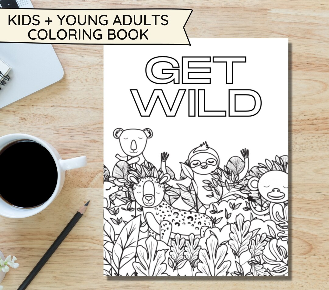 Jungle Coloring Book for Kids and Young Adults, 7 Printable Animal ...
