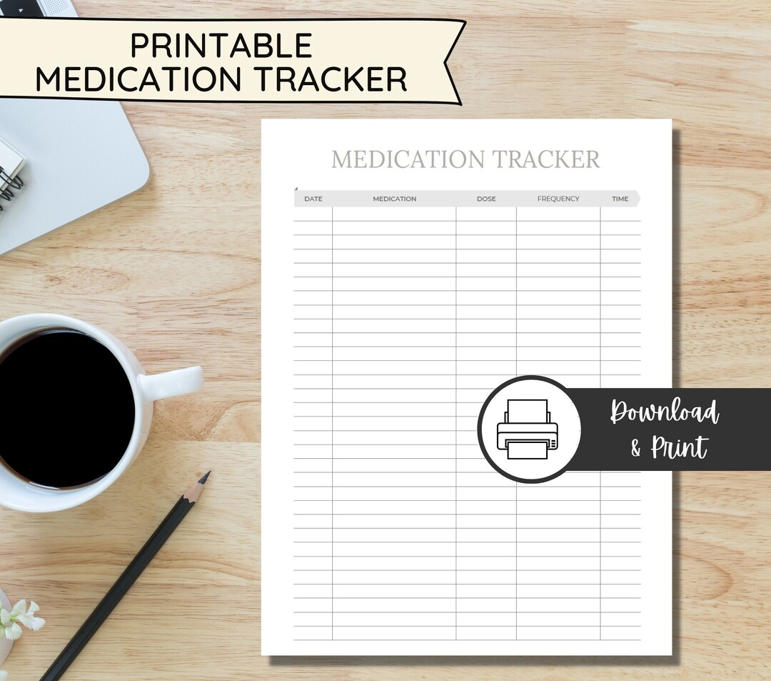 Medication Tracker | Undated Note List, Daily Caregiver Printable, 2022 ...