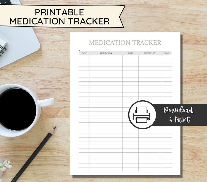 Medication Tracker | Undated Note List, Daily Caregiver Printable, 2022 ...