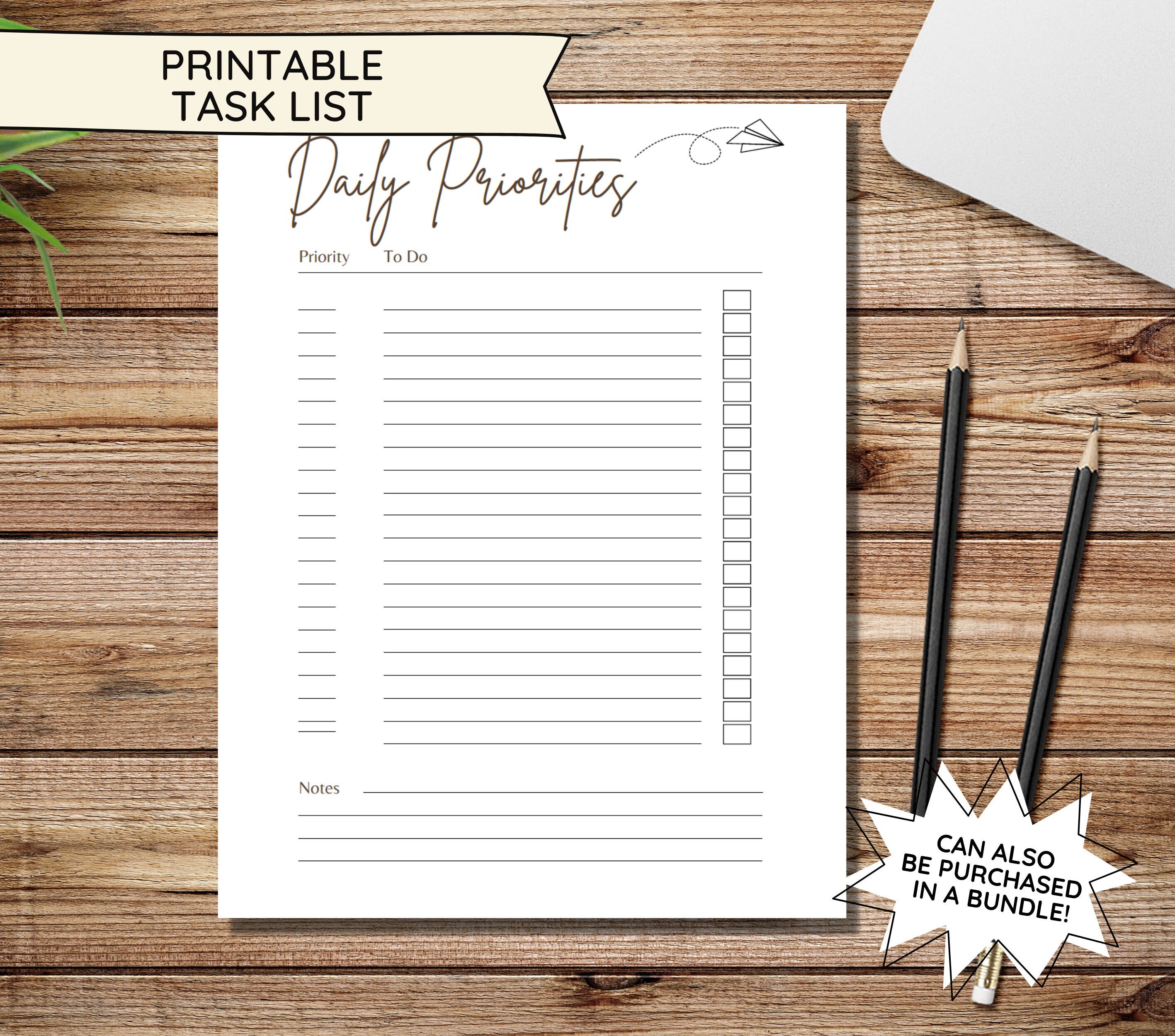 Printable to Do List | Task List | Productivity Planner | Daily to Do ...