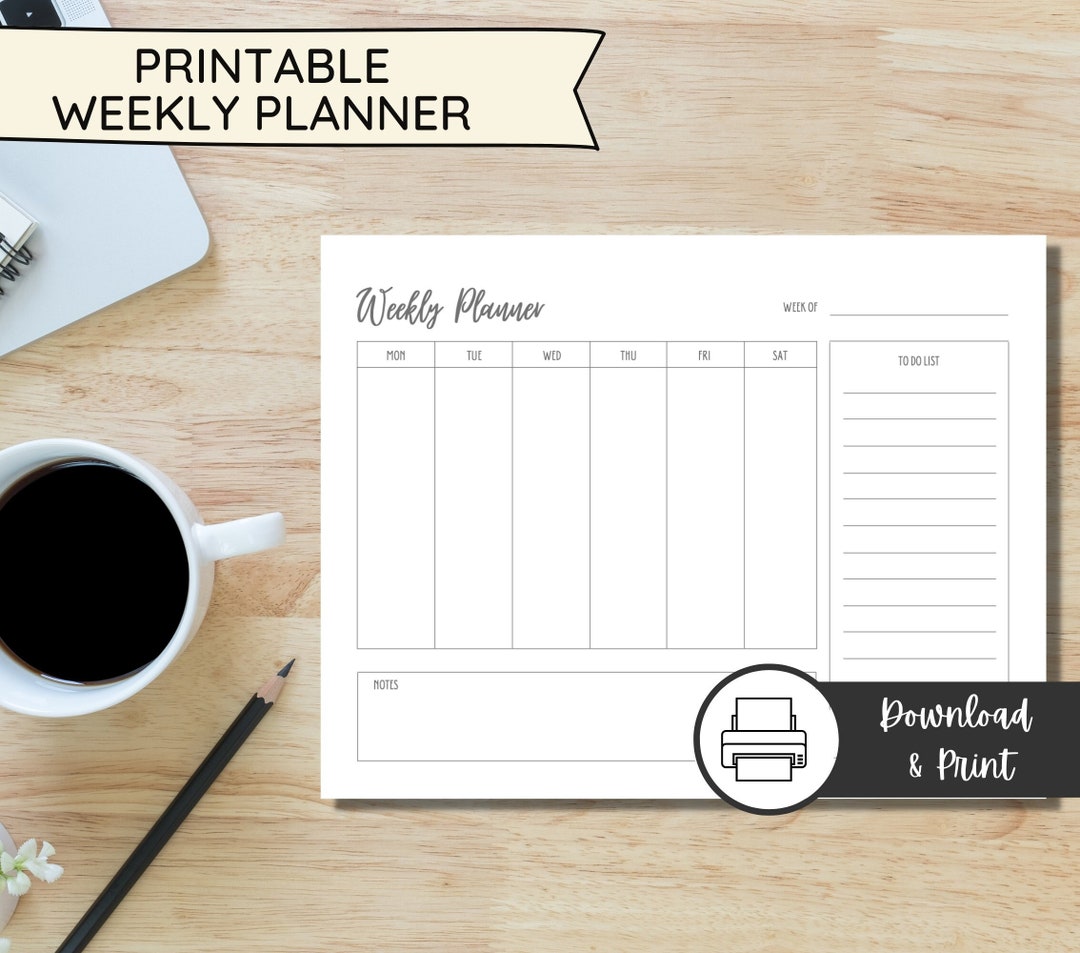 Printable Planner | Weekly Planner Printable | Weekly Calendar ...