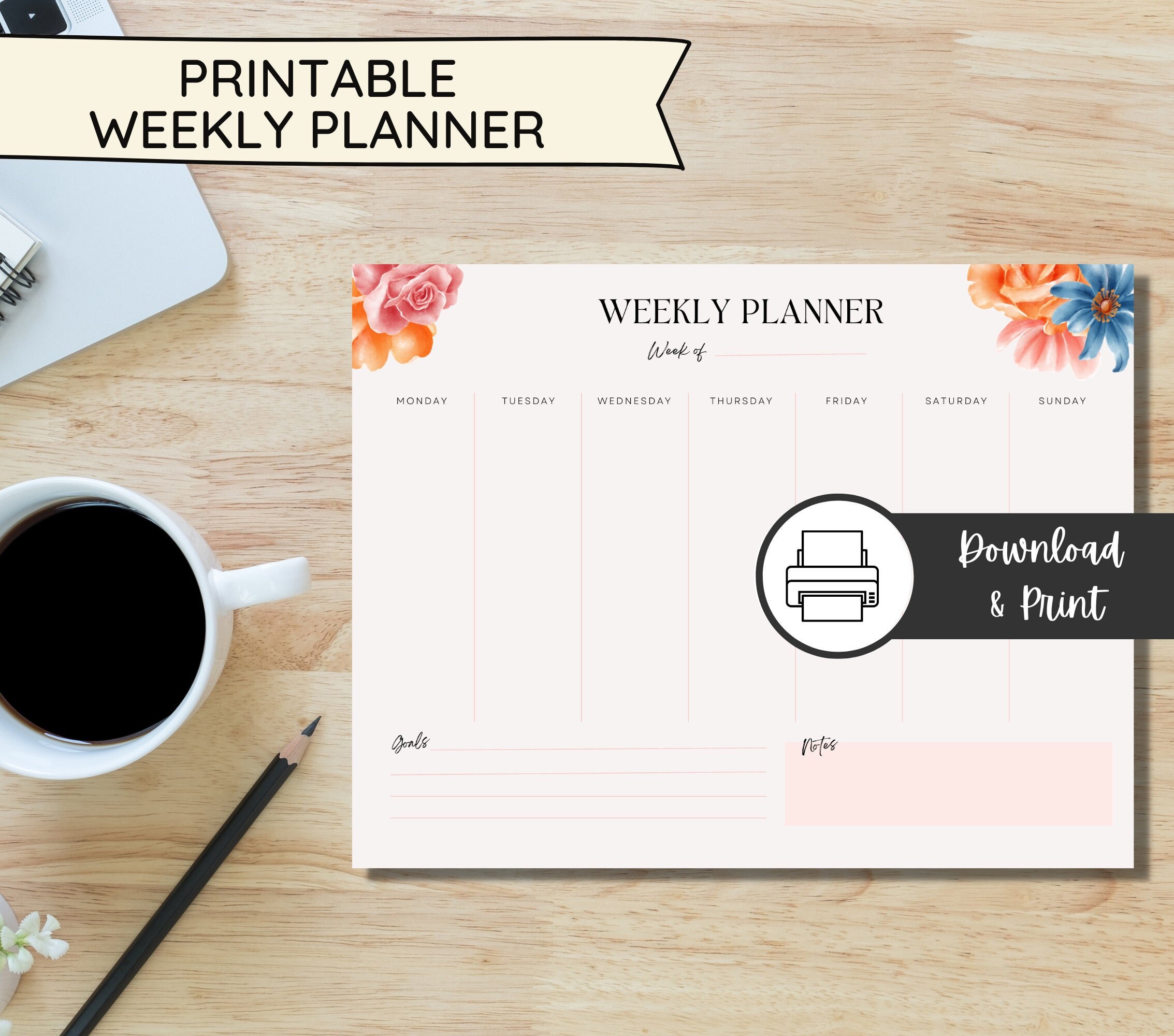 Printable Planner | Weekly Planner Printable | Weekly Calendar ...