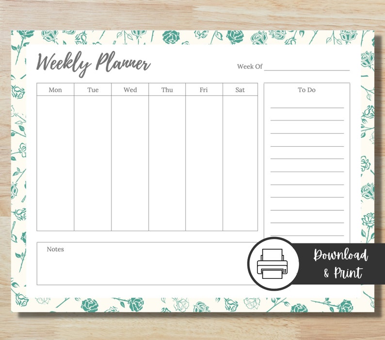 Printable Planner | Weekly Planner Printable | Weekly Calendar ...
