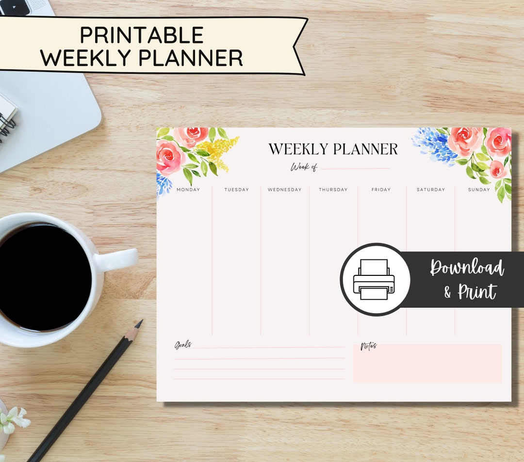 Printable Planner Weekly Planner Printable Weekly Calendar Calendar ...